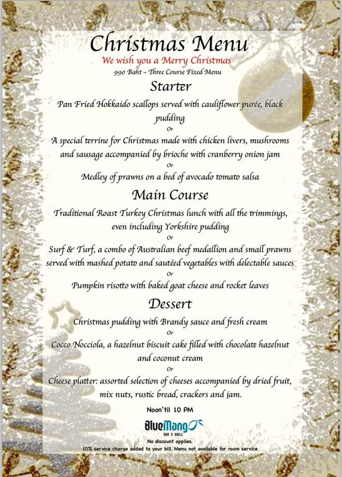 Menu at Blue Mango Bar & Grill, Kathu