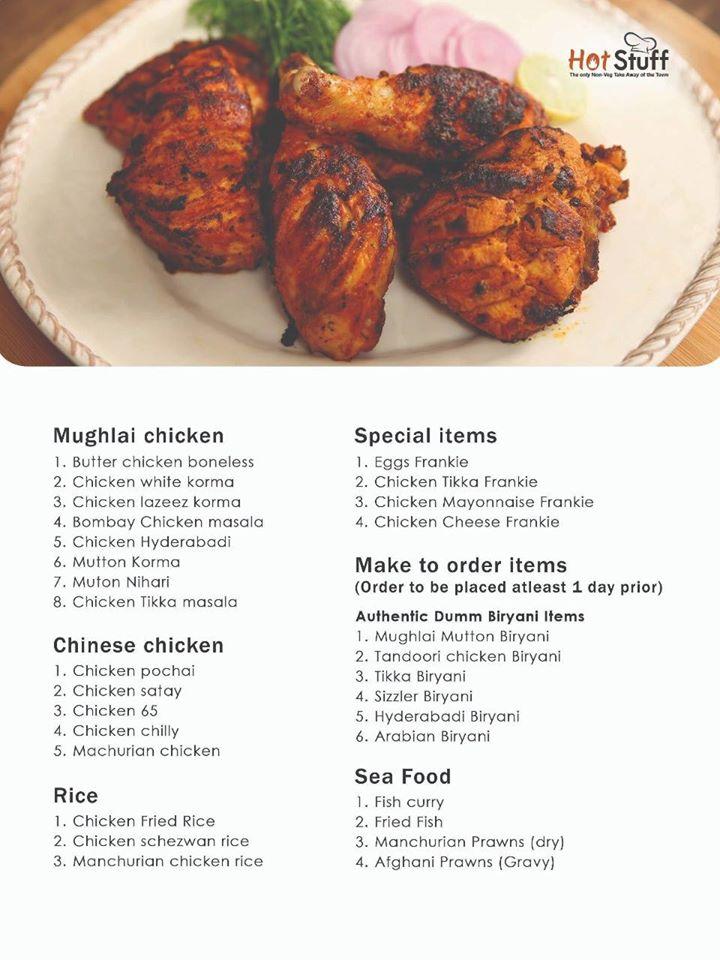 Menu at Hot Stuff, Jamnagar, Saru Section Road