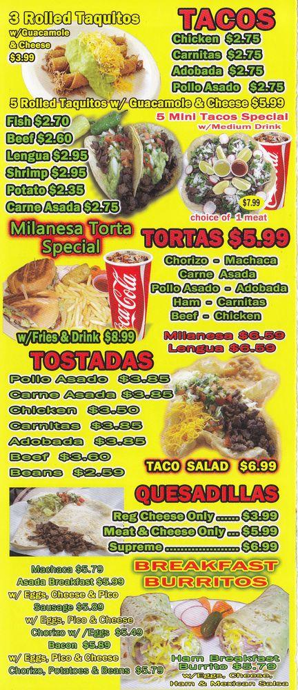 Carta del restaurante Mr.Albert Mexican Food, La Habra
