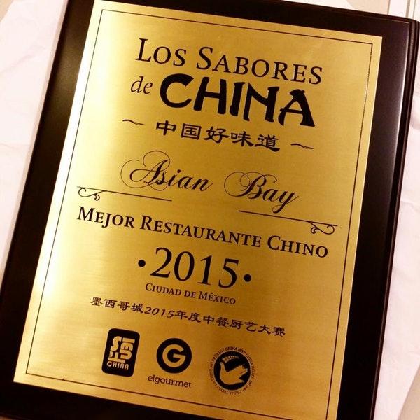 Menu at Asian Bay restaurant, Mexico City