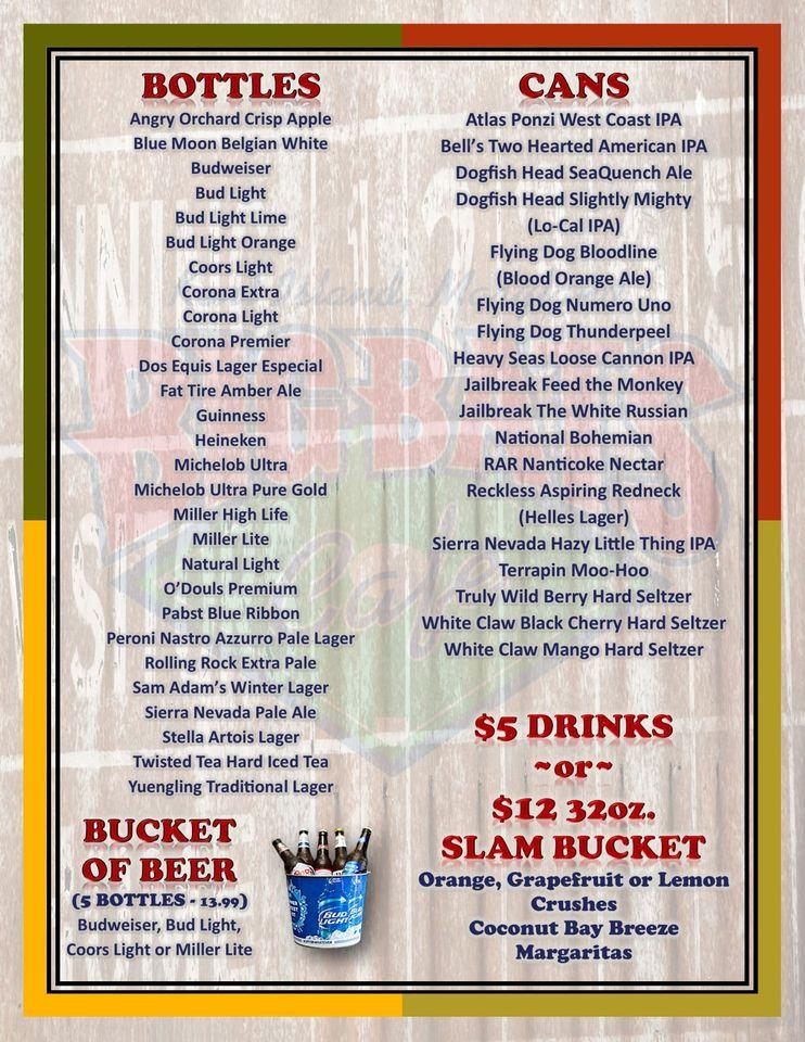 Menu at BIG BATS CAFE, Stevensville