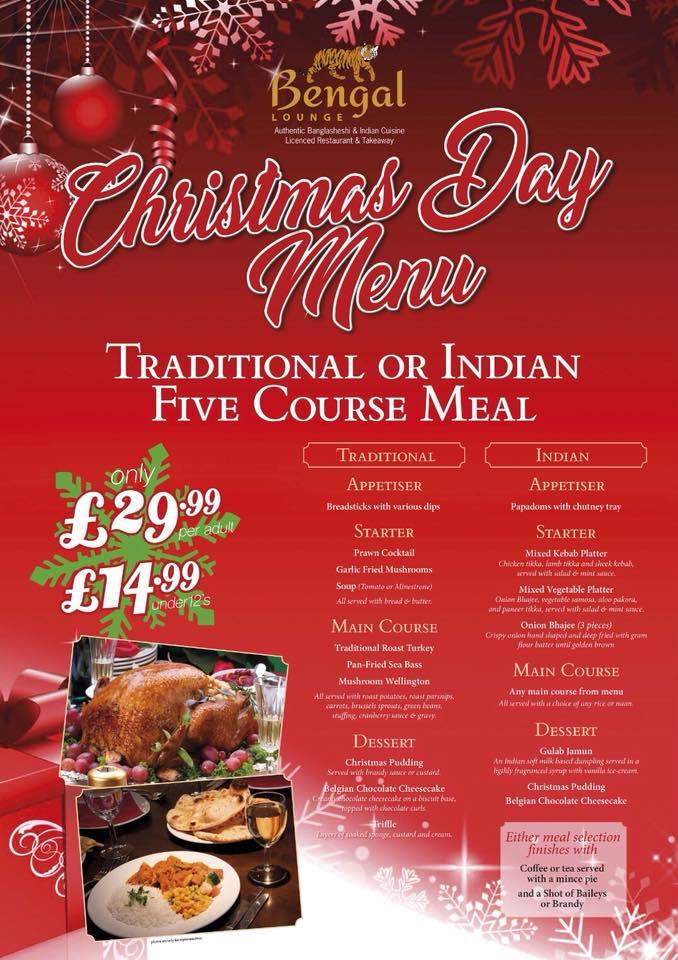 Menu at Bengal Lounge restaurant, Stafford