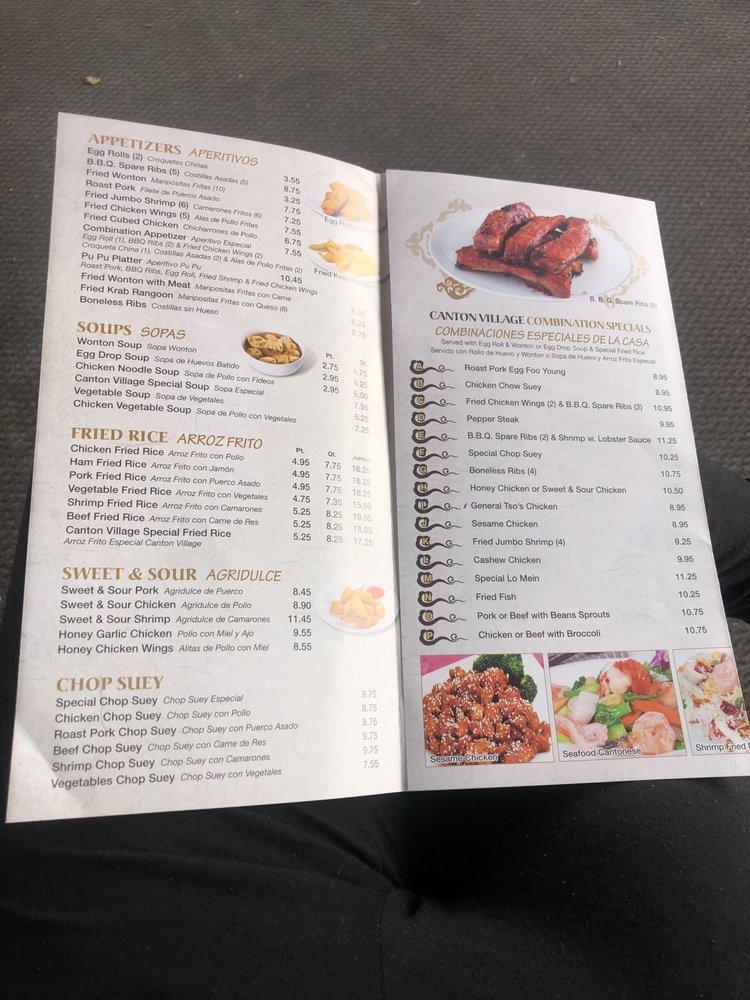 Menu at Canton Village restaurant, Hialeah