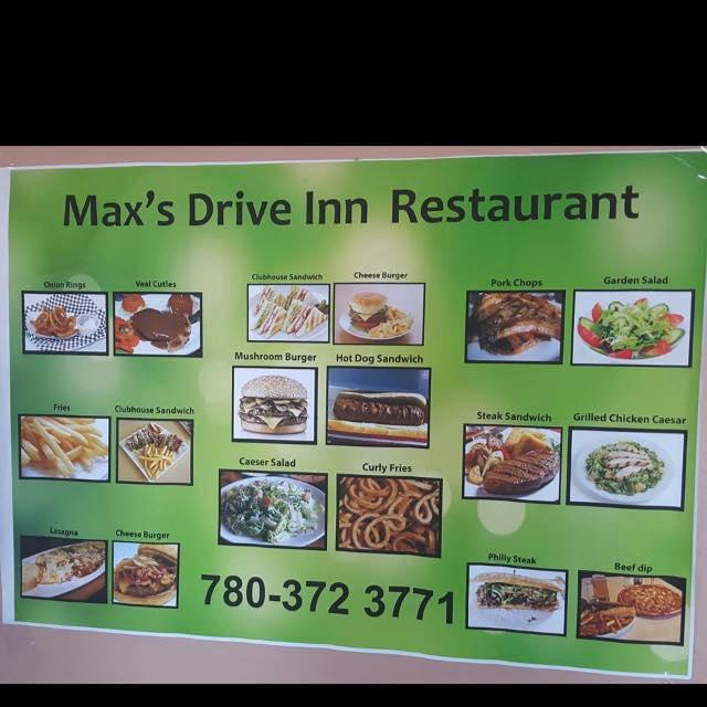 Menu at Max's Drive-in Restaurant, Bashaw