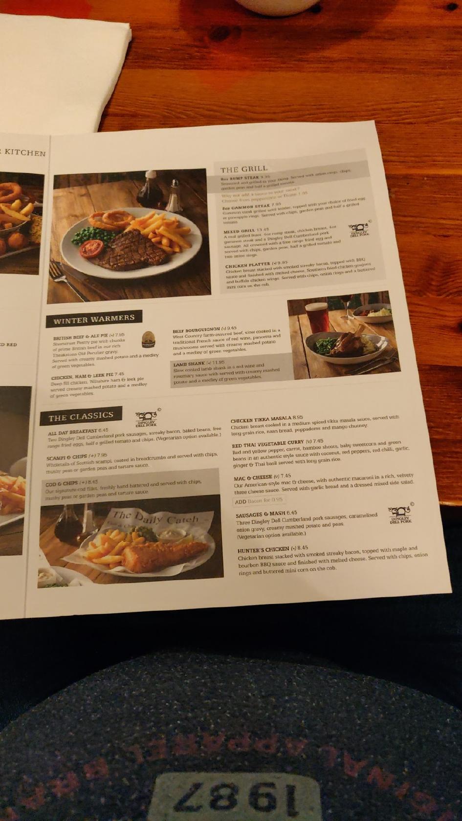 Menu at Railway Inn pub & bar, Studley
