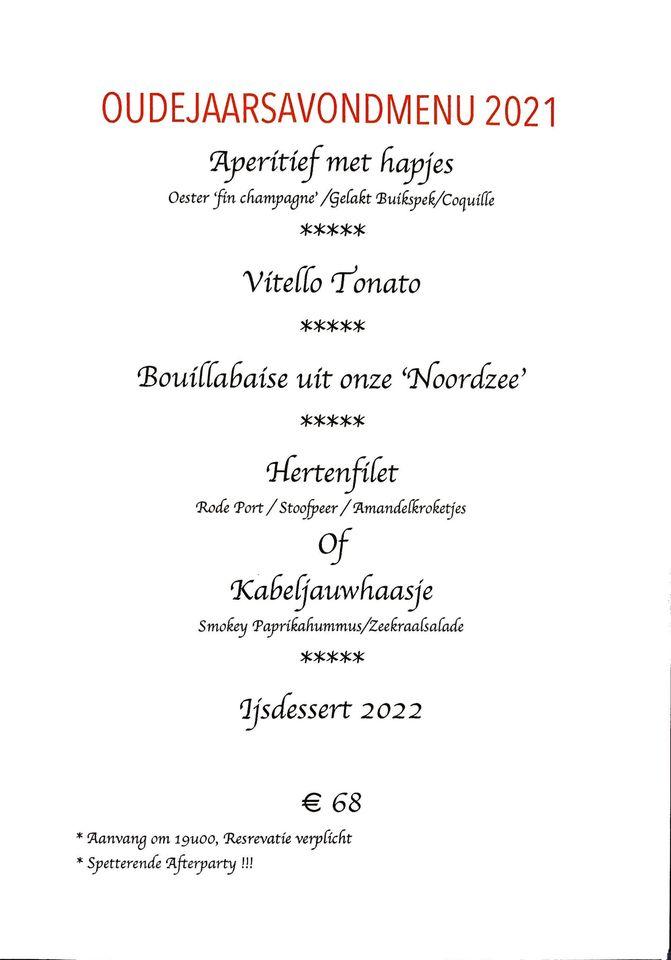 Menu at Alaska, Bredene