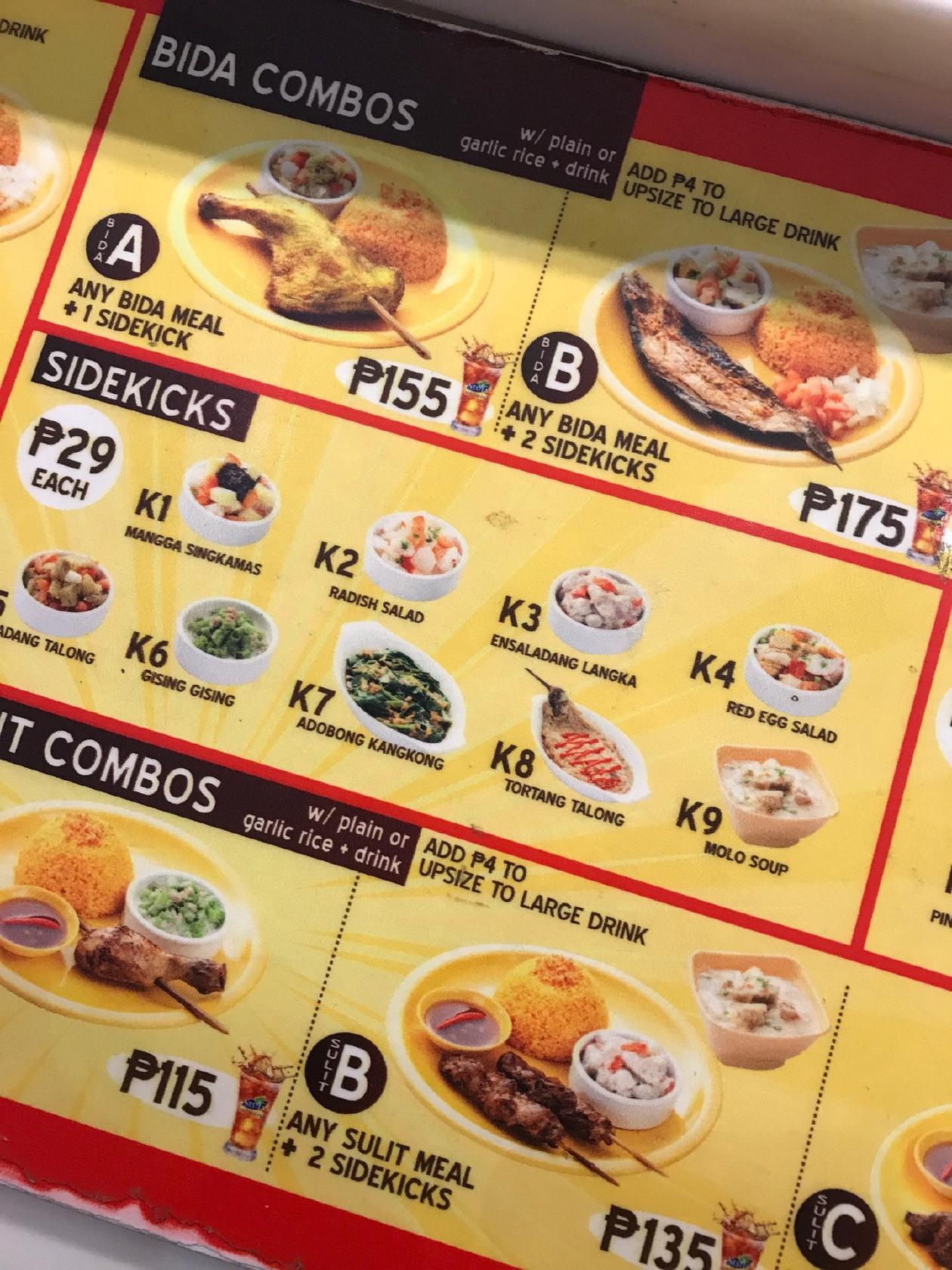 Menu at Bacolod Chicken Inasal restaurant, Quezon City, J28Q+486