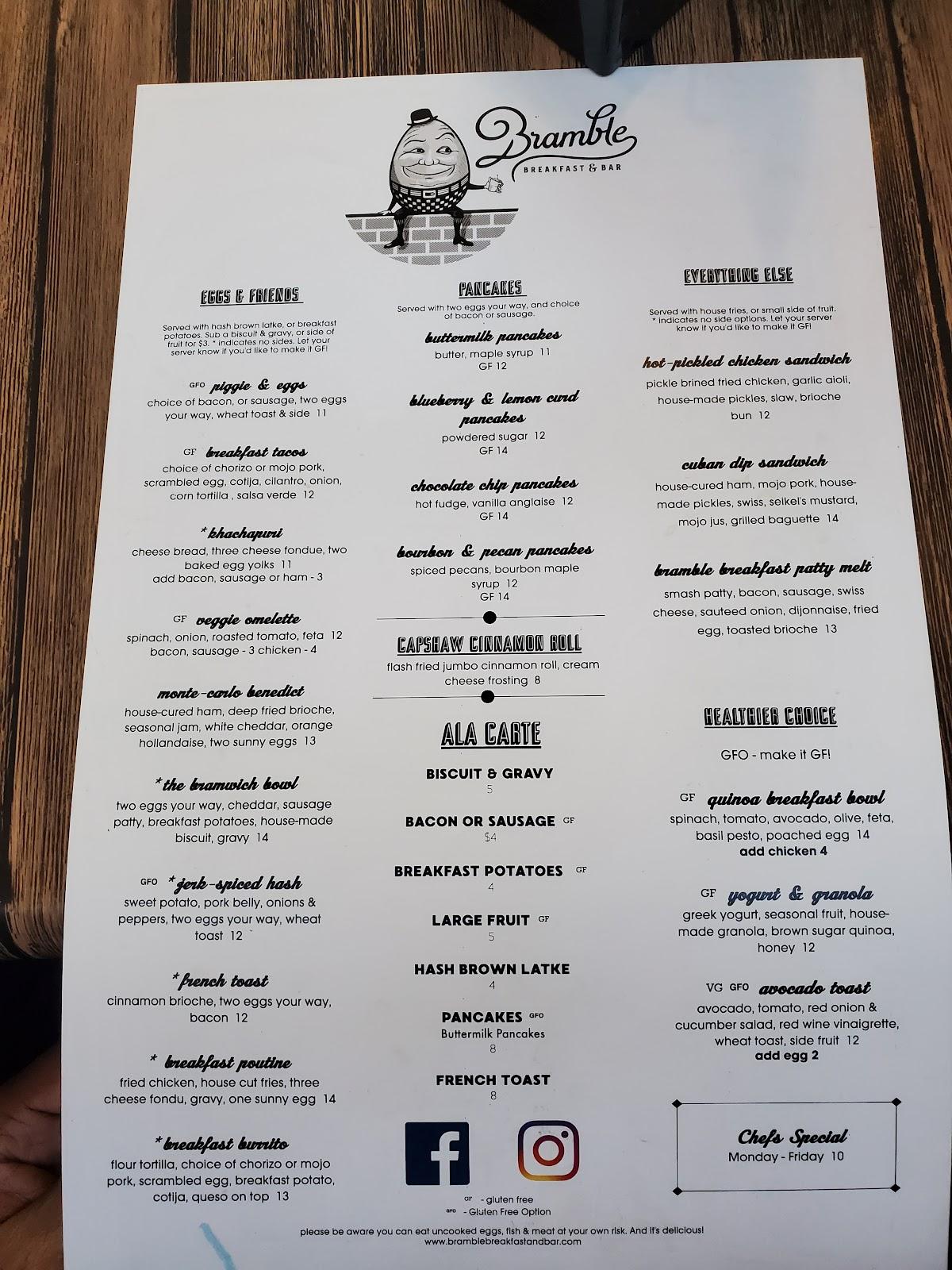 Menu at Bramble Breakfast & Bar Broken Arrow, Broken Arrow