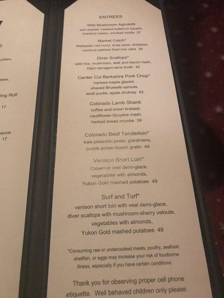 Menu at Café Diva pub & bar, Steamboat Springs