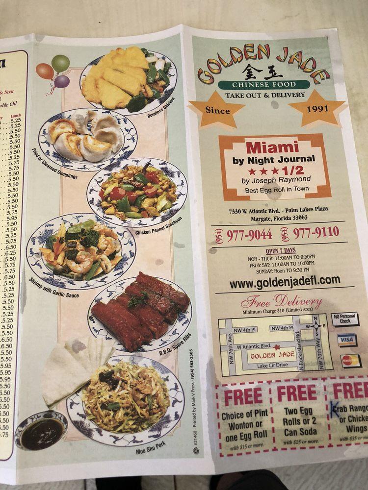 Menu at Golden Jade Chinese Restaurant, Margate, W Atlantic Blvd