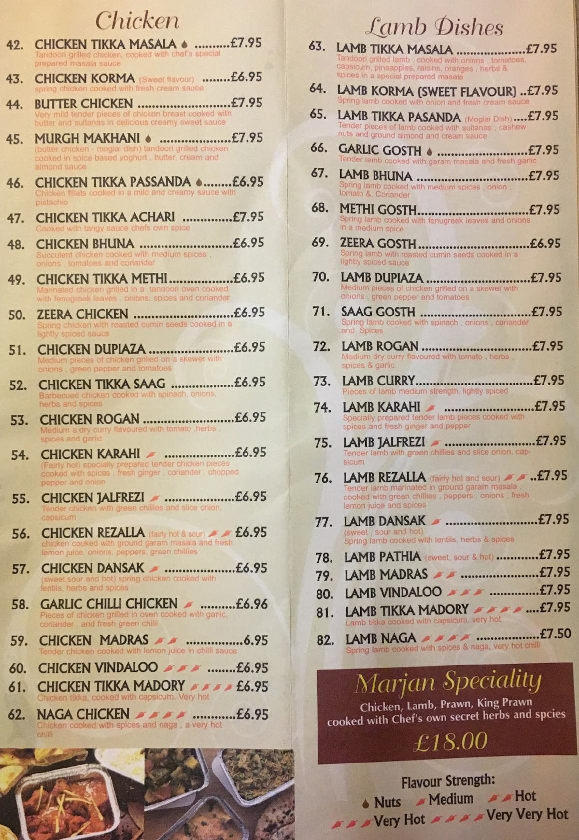 Menu at Naga Saag restaurant, London, 5 Lytton Rd