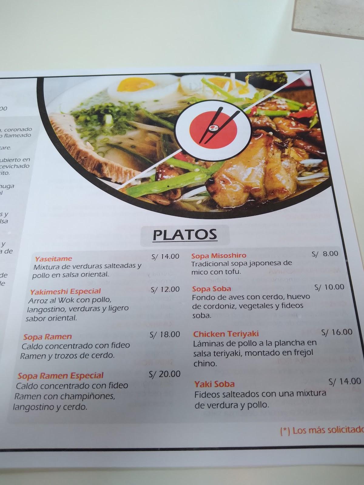 Carta del restaurante Ohashi Maki, Pueblo Libre, Av. Simón Bolívar 311