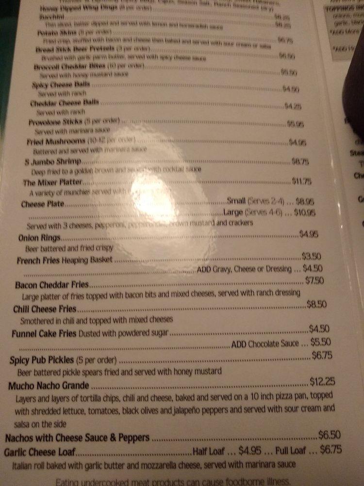 Menu at Blinky's Noble Grill & Bar, Pittsburgh