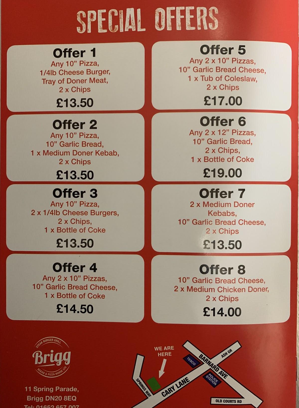 Menu at Brigg Kebab House restaurant, Brigg