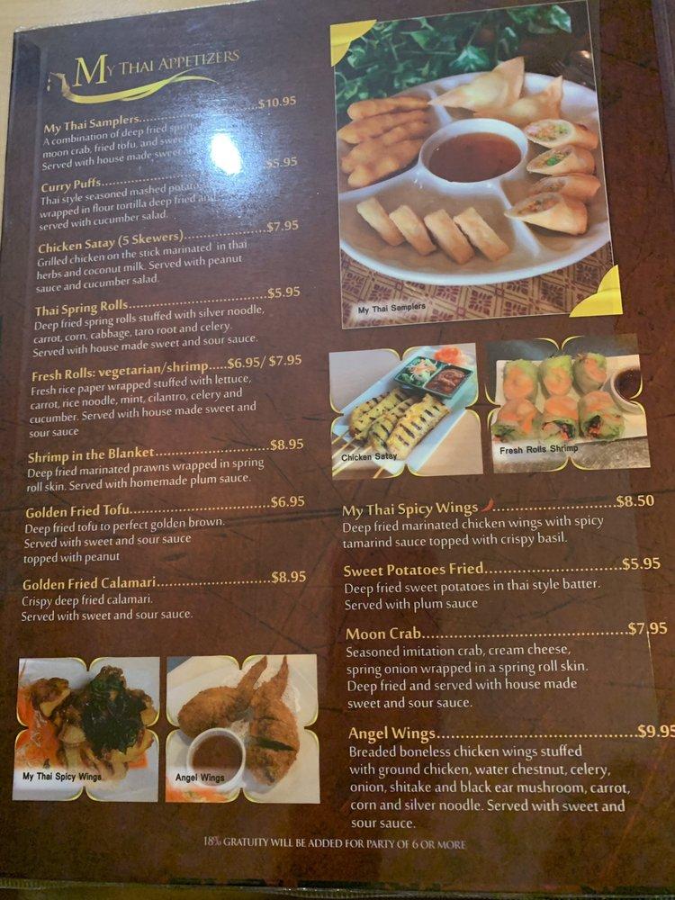 Menu at My Thai Cuisine restaurant, Pleasant Hill