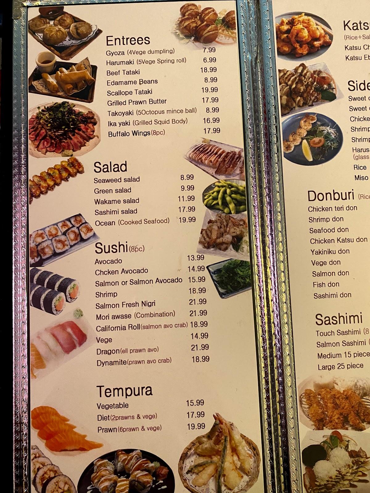 Menu at Arigato Japanese Restaurant, Auckland