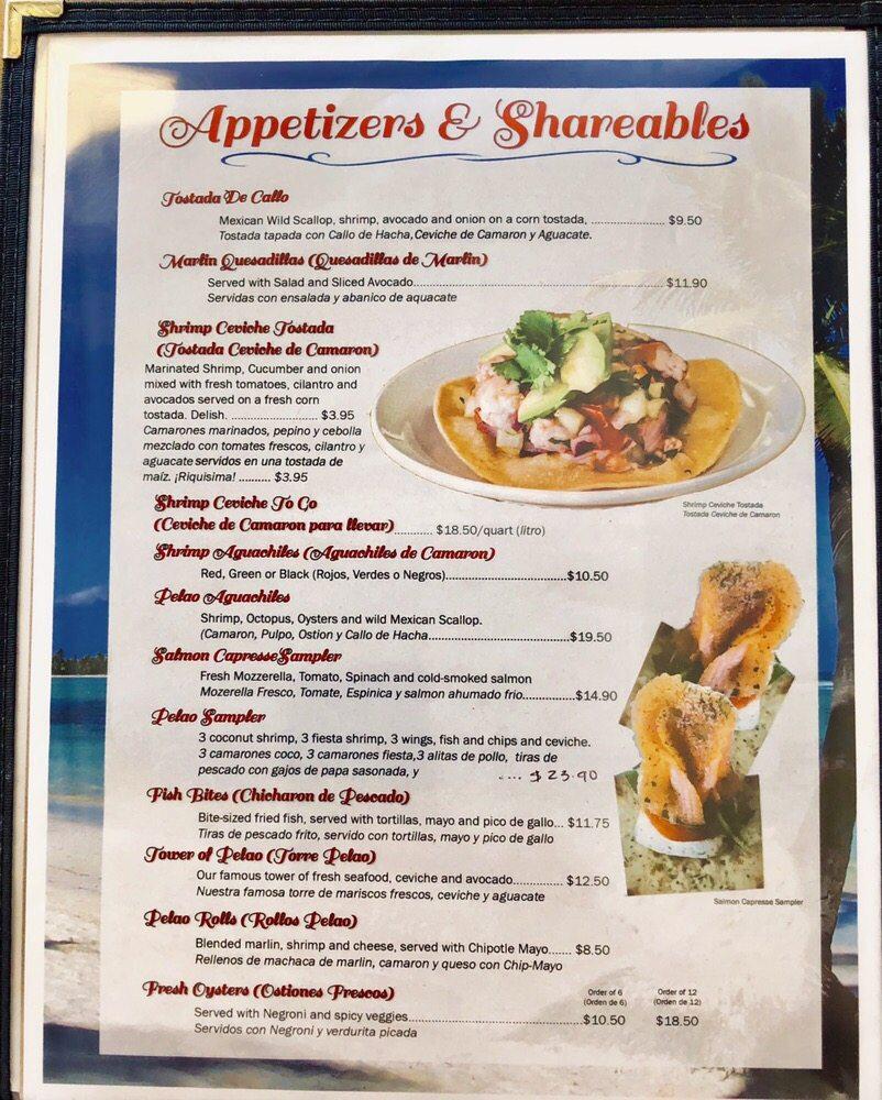 Menu at El Camaron Pelao restaurant, Anthony