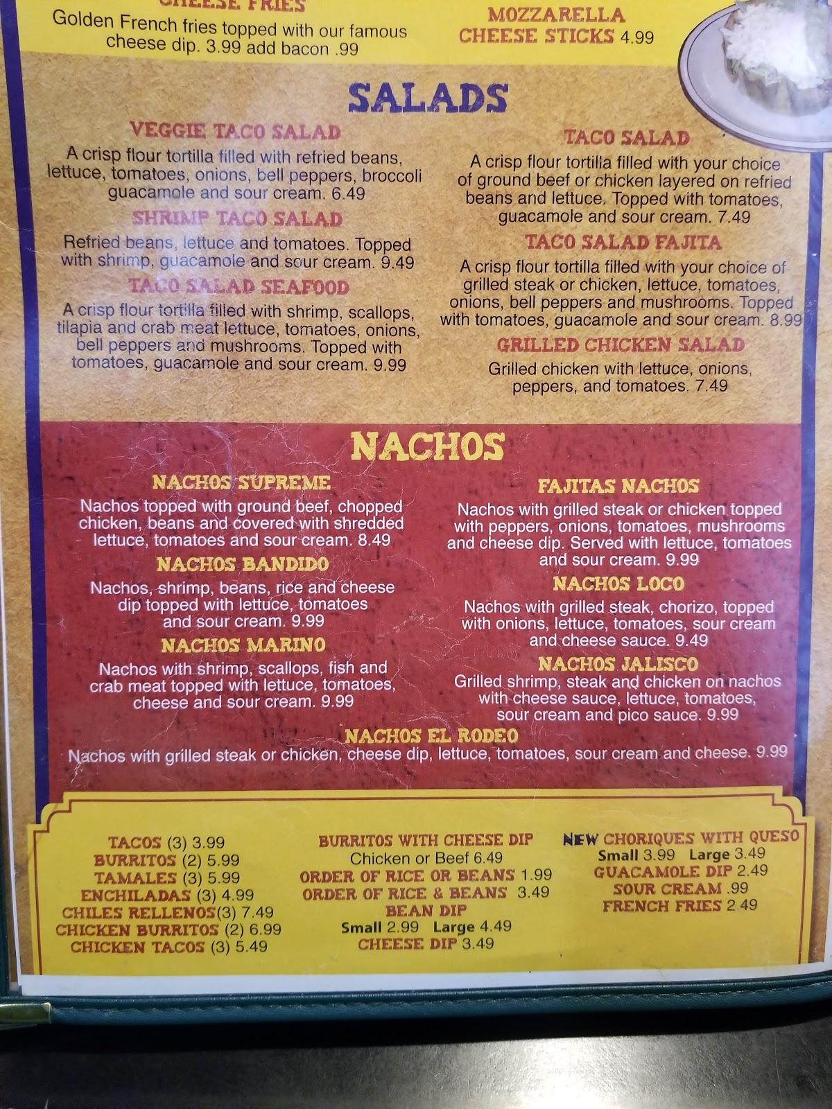 Menu at El Rodeo Grande restaurant, Prestonsburg