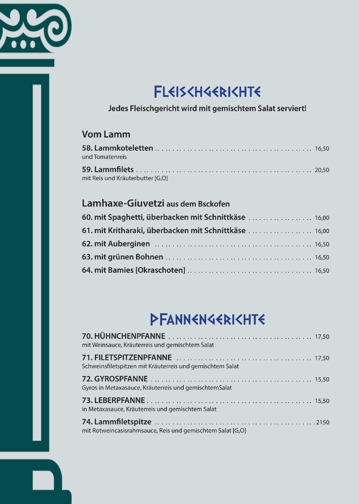 Speisekarte von Meteora restaurant, Gmunden