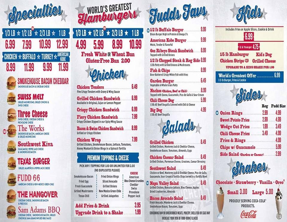 Menu at Today's Special, Waco