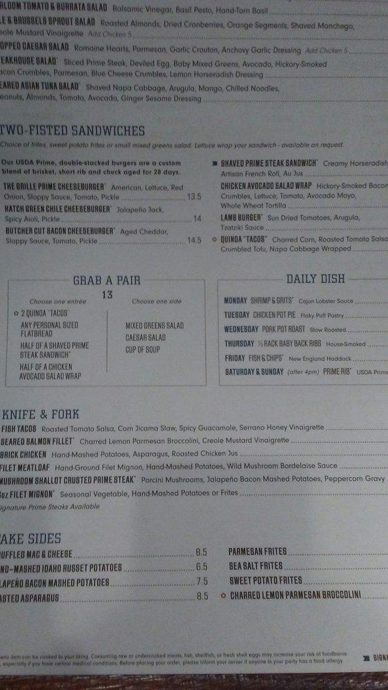 Menu at Del Frisco's Grille pub & bar, Tampa