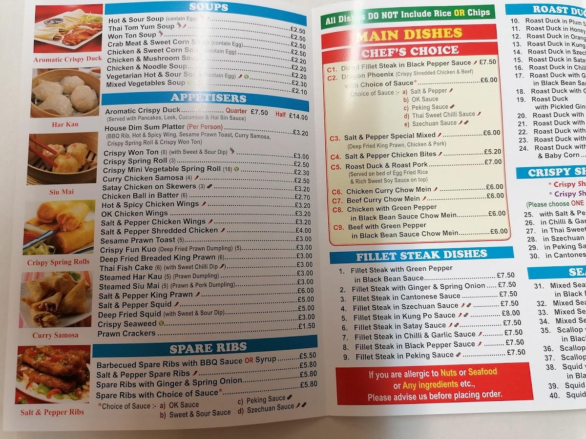 Menu at Golden Boat fast food, Stockport