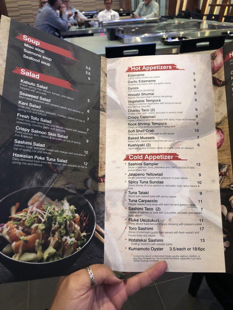 Menu at Kabuto Hibachi, Sushi & Udon restaurant, Rockville