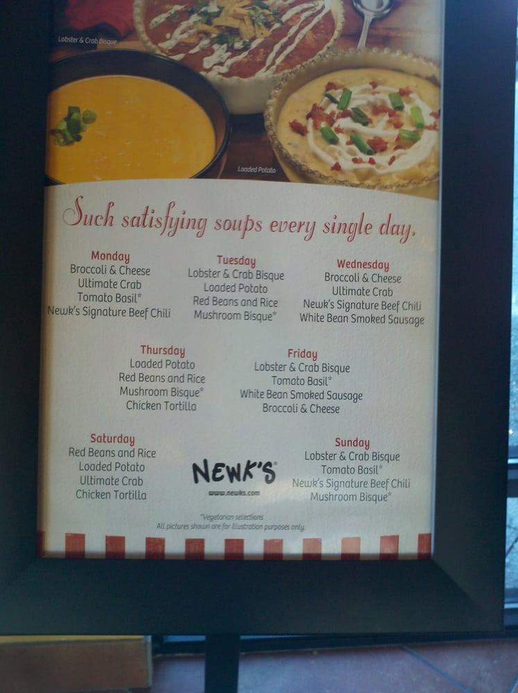 Menu at Newk's Eatery pizzeria, Newnan