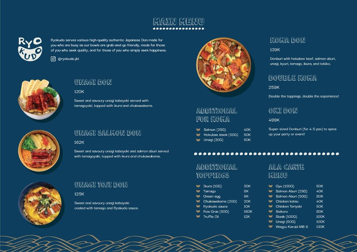 Carta del restaurante Ryokudo PIK, North Jakarta