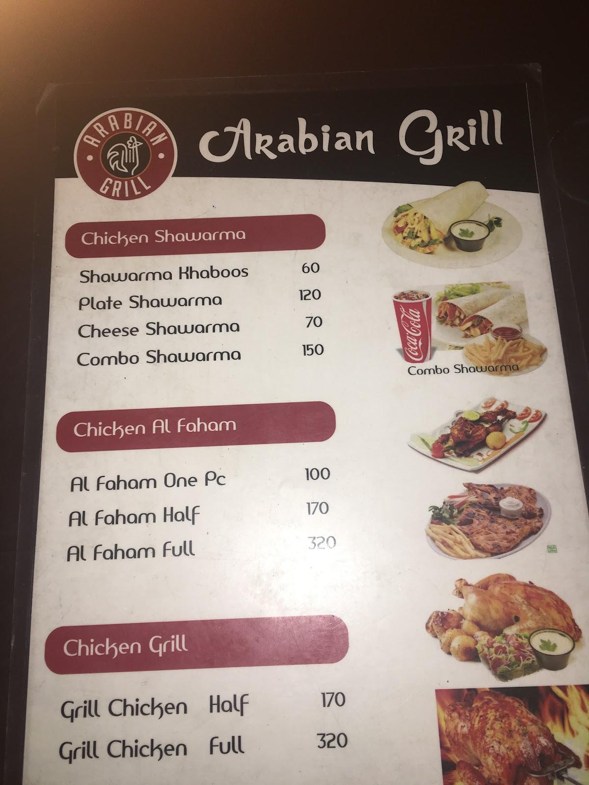 Menu at Arabian Grill, Vadodara