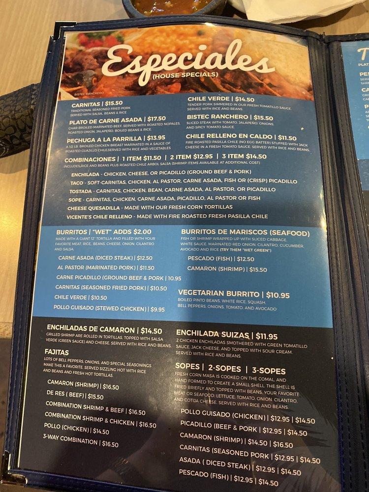 Menu at Cabo Seafood Grill And Cantina restaurant, Oxnard