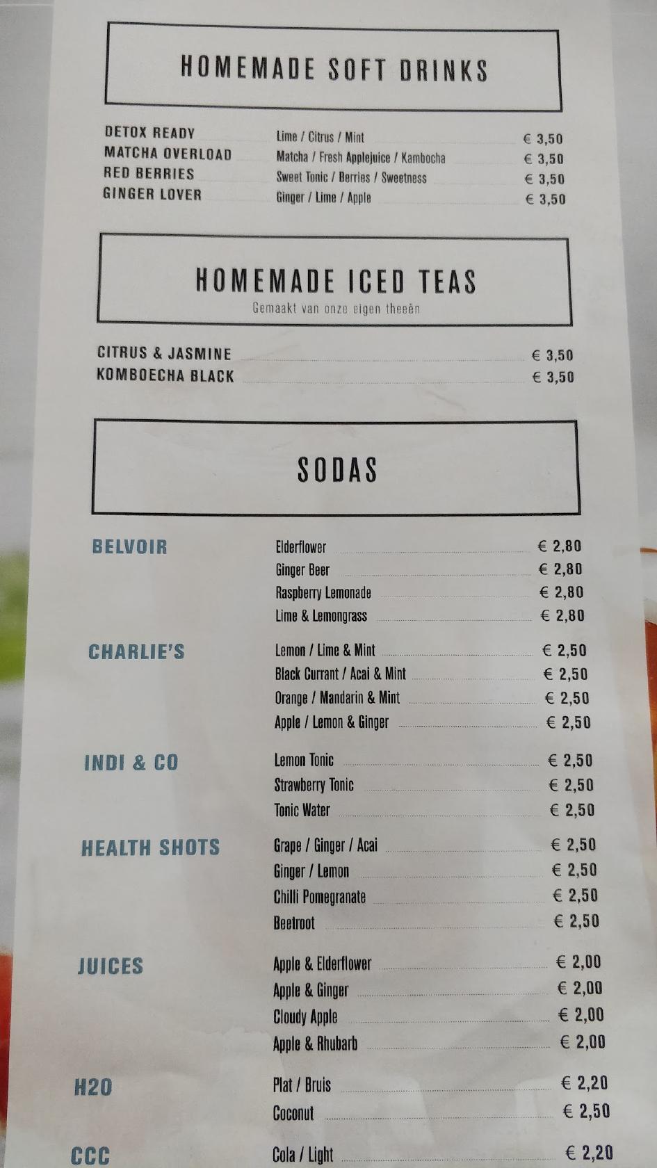 Menu at De Lou, Overpelt