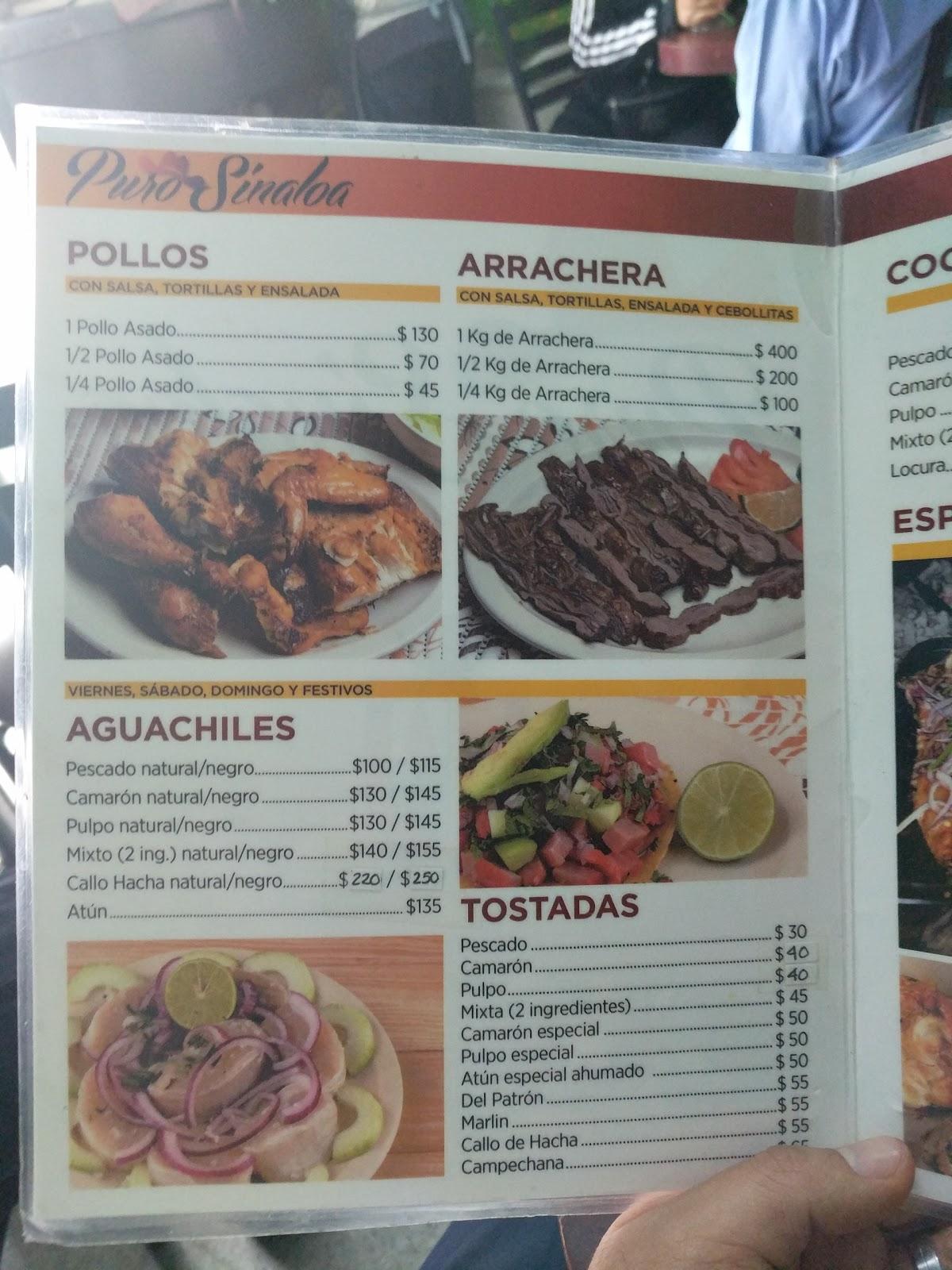 Carta del restaurante Puro Sinaloa, Ciudad del México, Erasmo ...