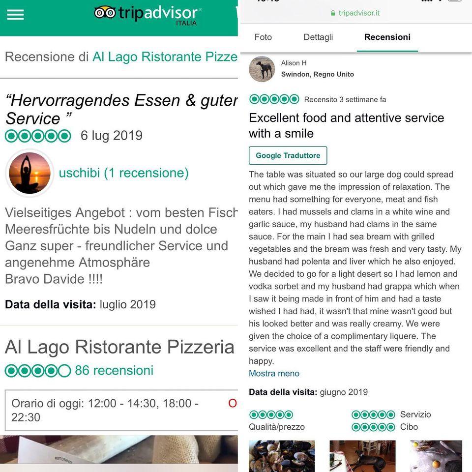 Speisekarte von Ristorante Pizzeria al Lago, Peschiera del Garda
