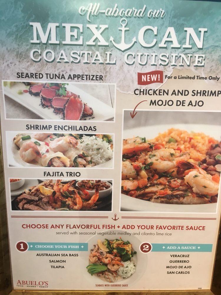 Menu at Abuelo's Mexican Restaurant, Lubbock