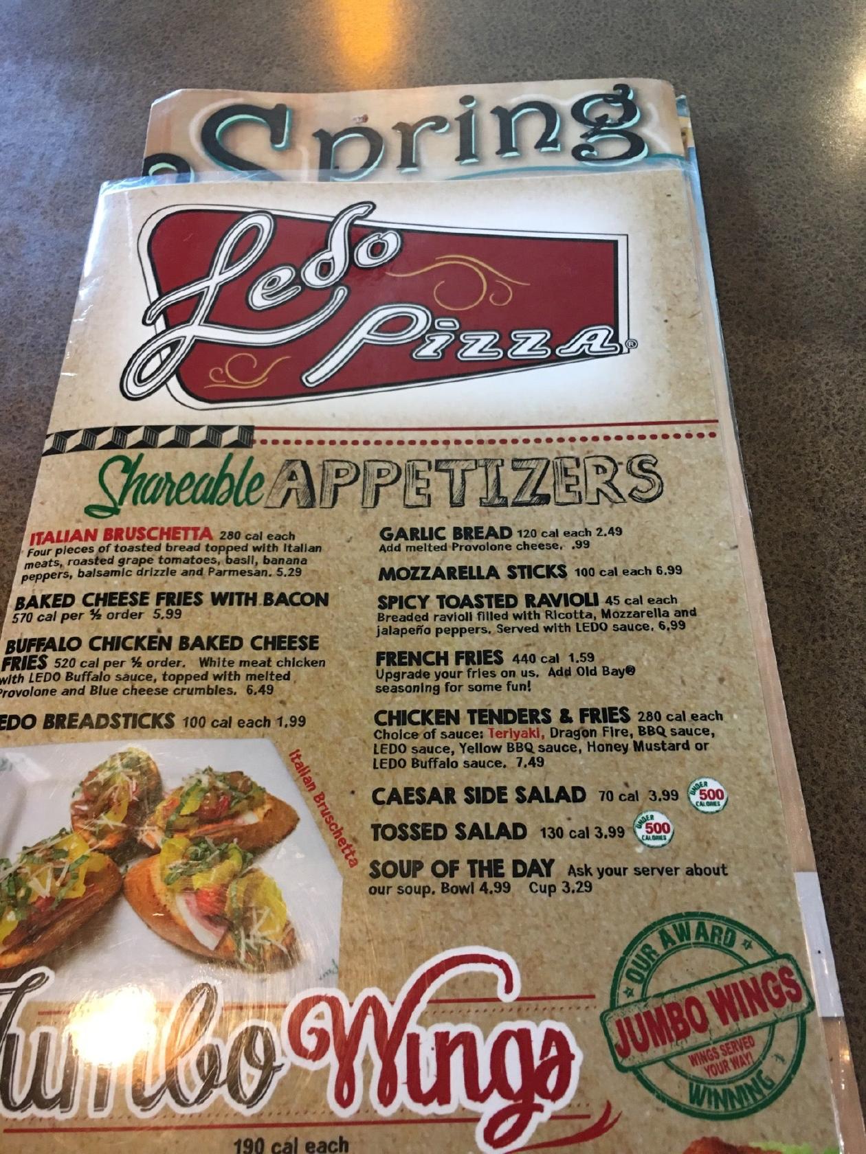 Menu at Ledo Pizza pizzeria, Columbia, Oakland Mills Rd