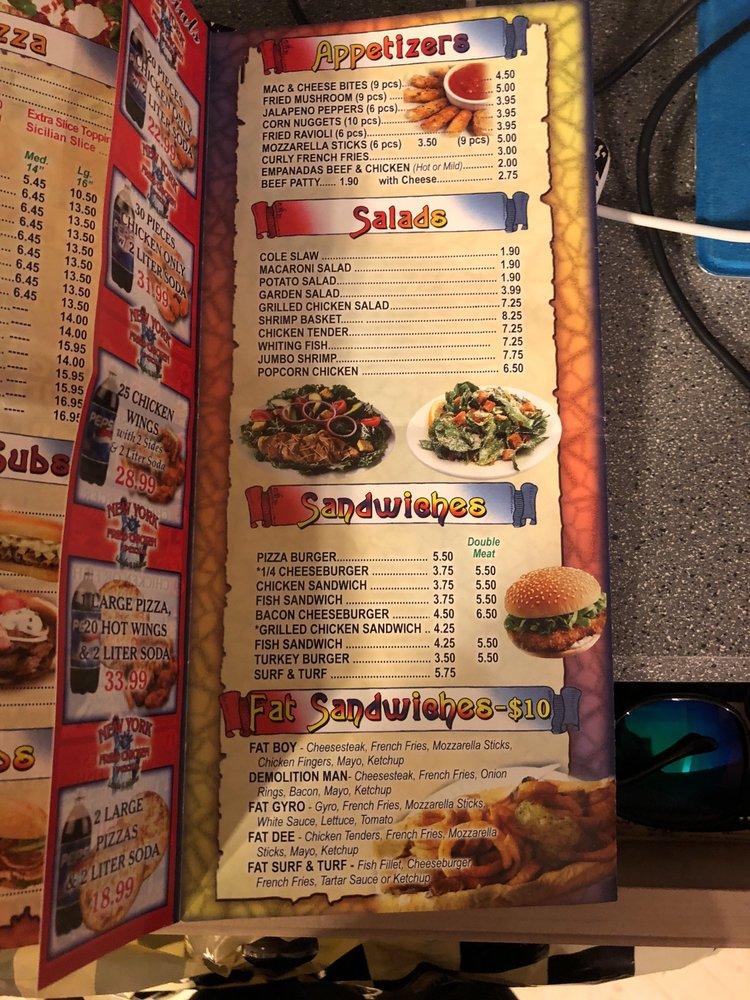 Menu at New York Fried Chicken pizzeria, Freehold