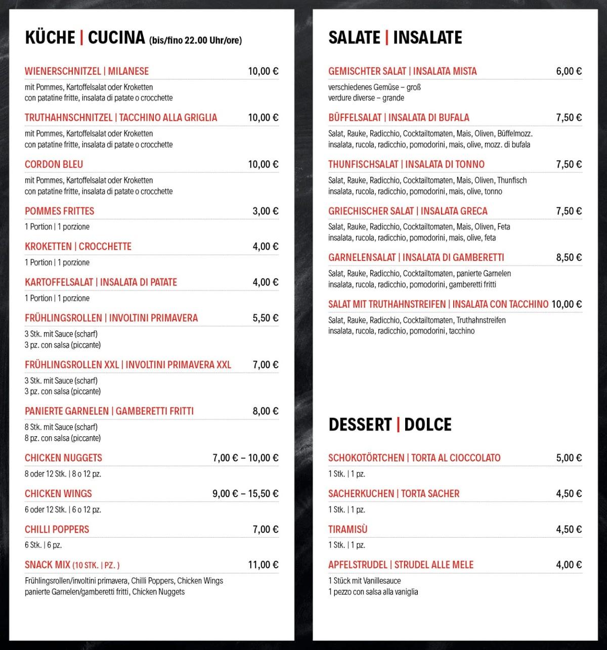 Speisekarte von Skorpion Express Lana pizza, Lana