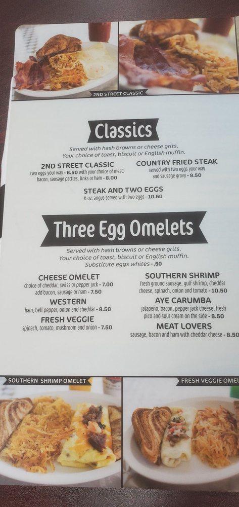 Menu at 2nd Street Cafe, Cedar Key