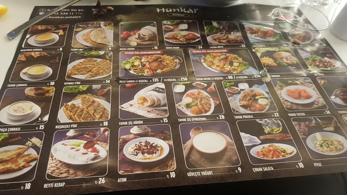 Menu at HÜNKAR RESTAURANT, Antalya