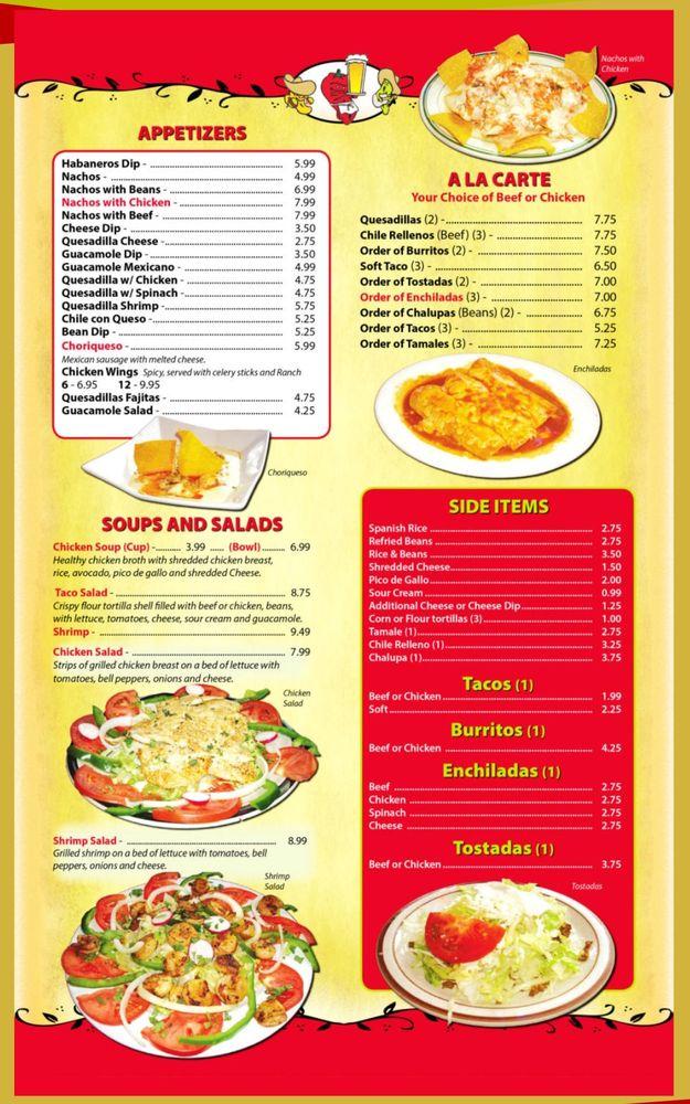 Menu at Habaneros III Mexican Restaurant, Clinton
