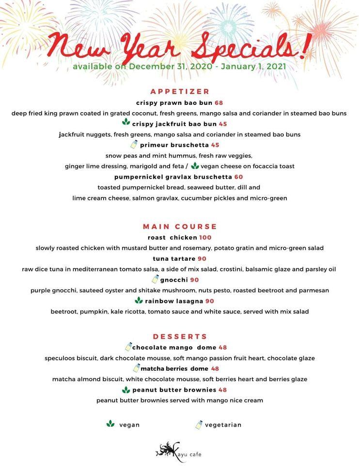 Menu at Kayu Cafe and Restaurant, Gili Indah