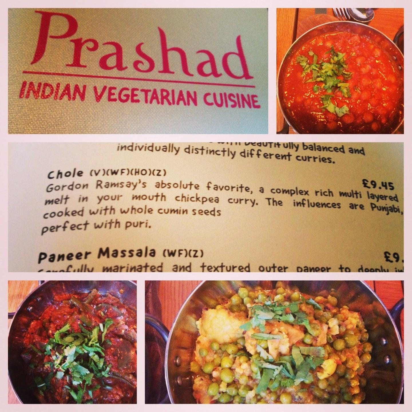 Menu at Prashad restaurant, Drighlington