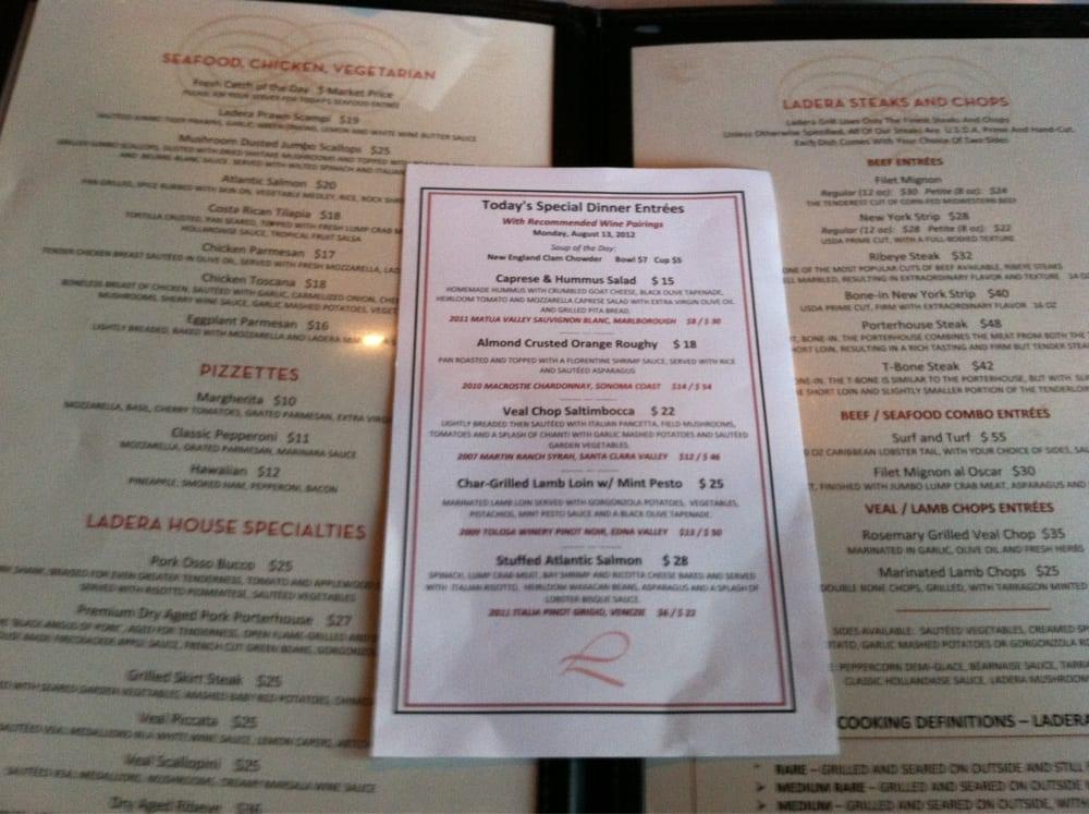 Menu at Ladera Grill pub & bar, Morgan Hill
