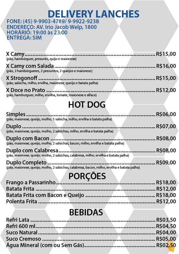 Menu at Lista Menu, Marechal Cândido Rondon