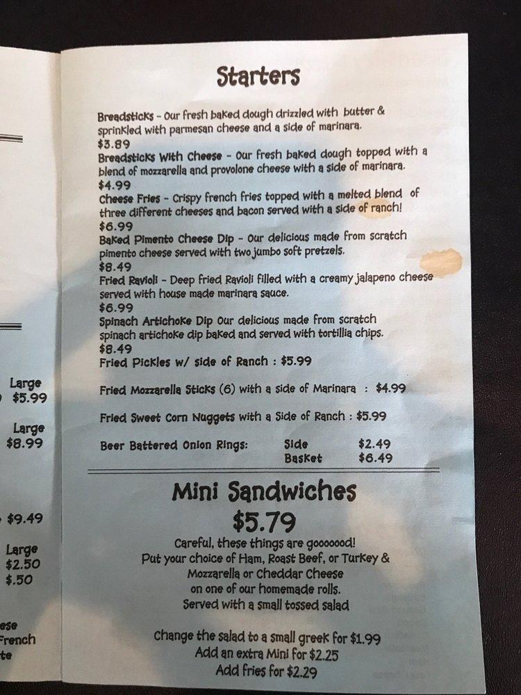 Menu at Blue Ridge Pizza Company pizzeria, Etowah
