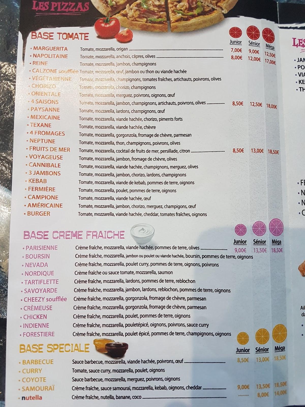 Menu at Casa Pizza restaurant, Vaujours