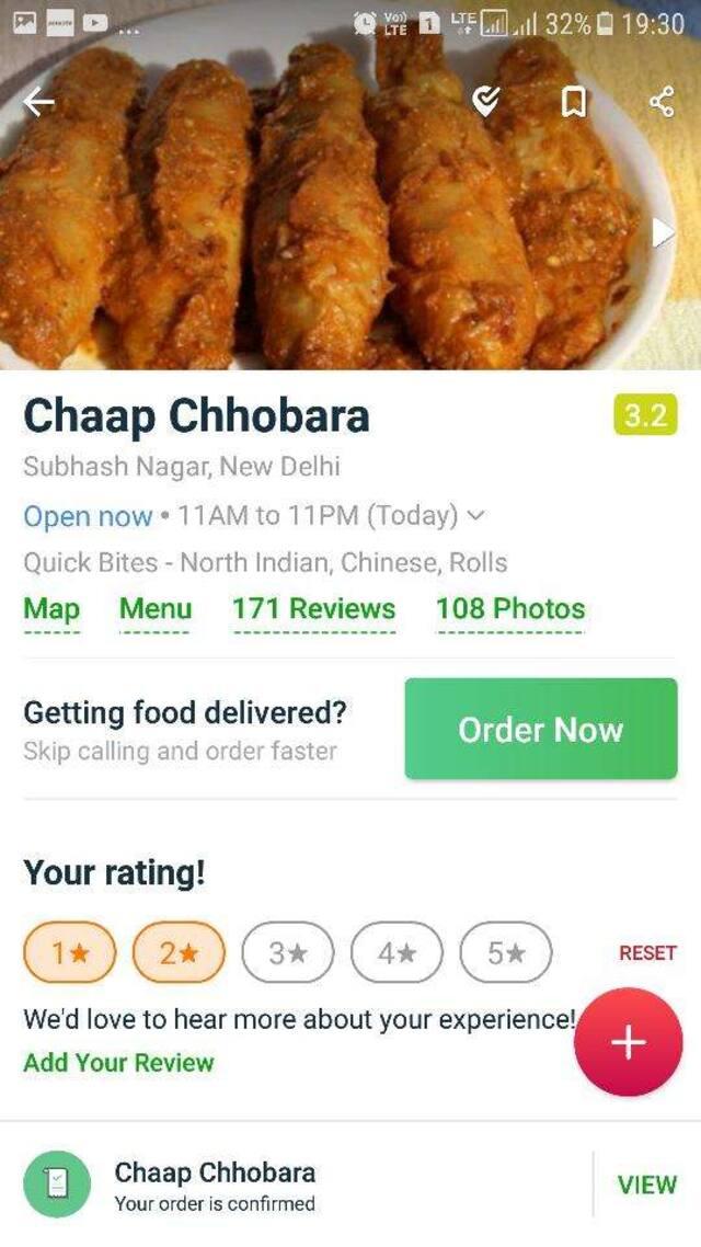 Menu at Chaap Chobara, New Delhi, 115