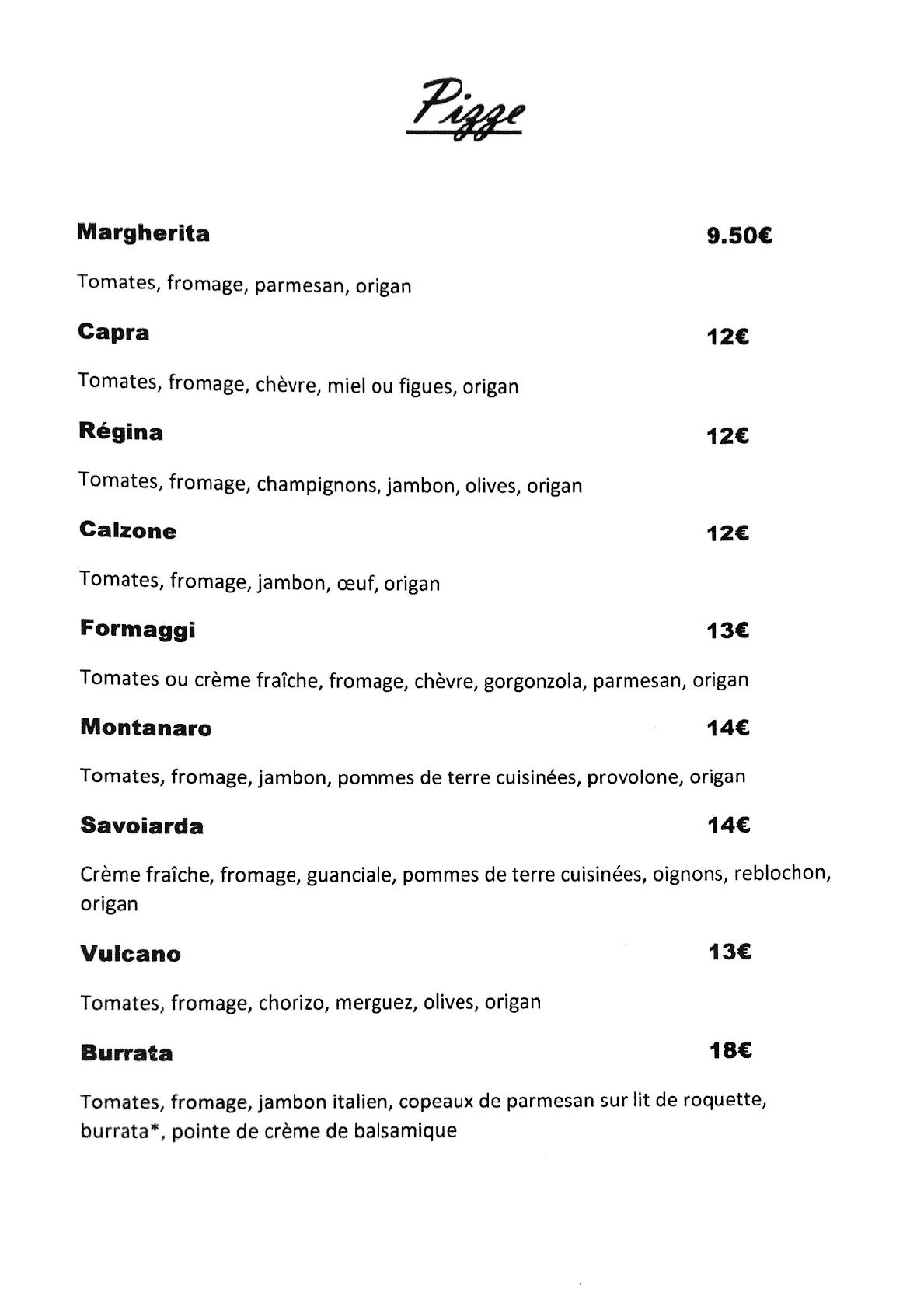Menu au Chez Pépito restaurant, Septeuil
