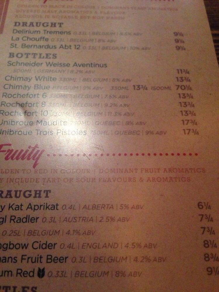 Menu at MKT Fresh Food Beer Market pub & bar, Edmonton, Gateway Blvd NW